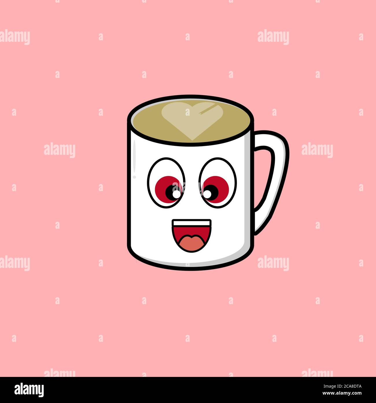 Cute Mug Character Collection. Vector cartoon illustration design ...