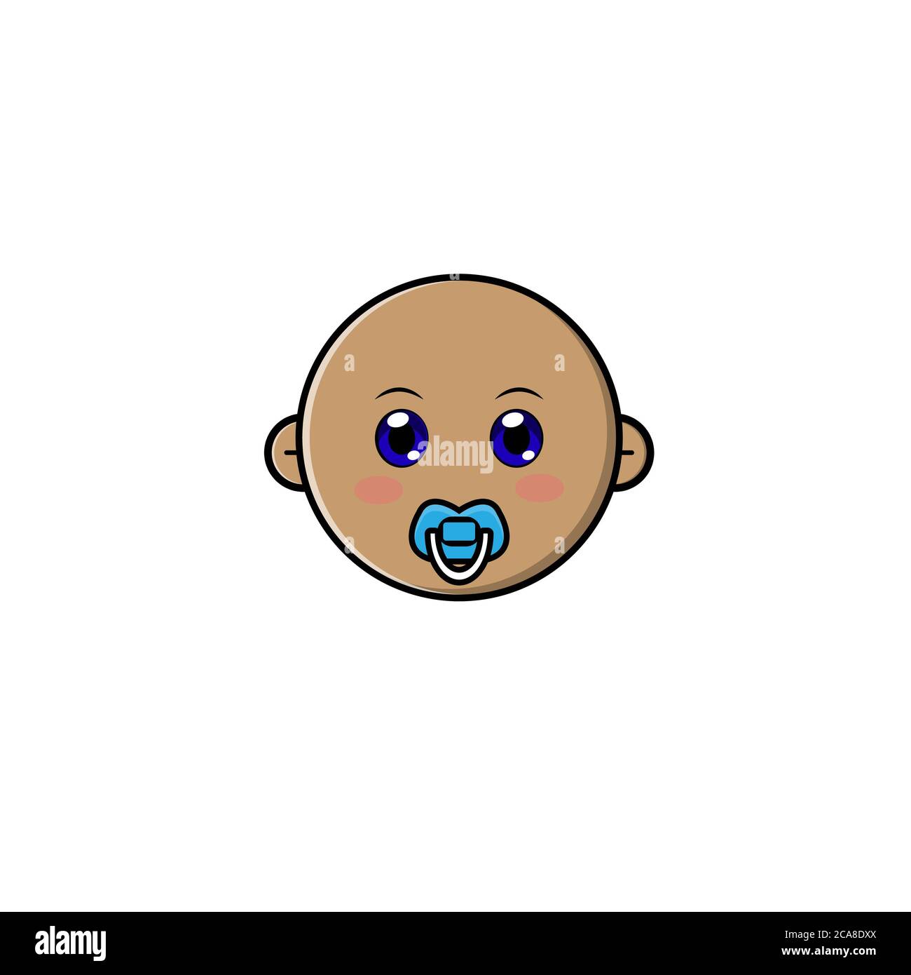 Cute Head Baby Character. Vector cartoon illustration design. Isolated ...