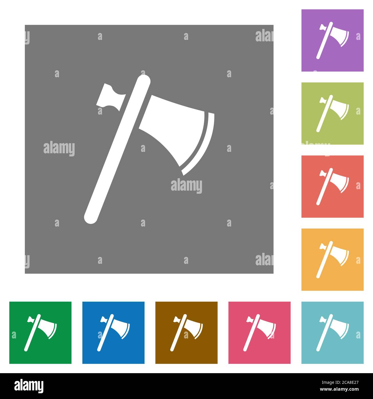 Single tomahawk flat icons on simple color square backgrounds Stock Vector Image & Art - Alamy