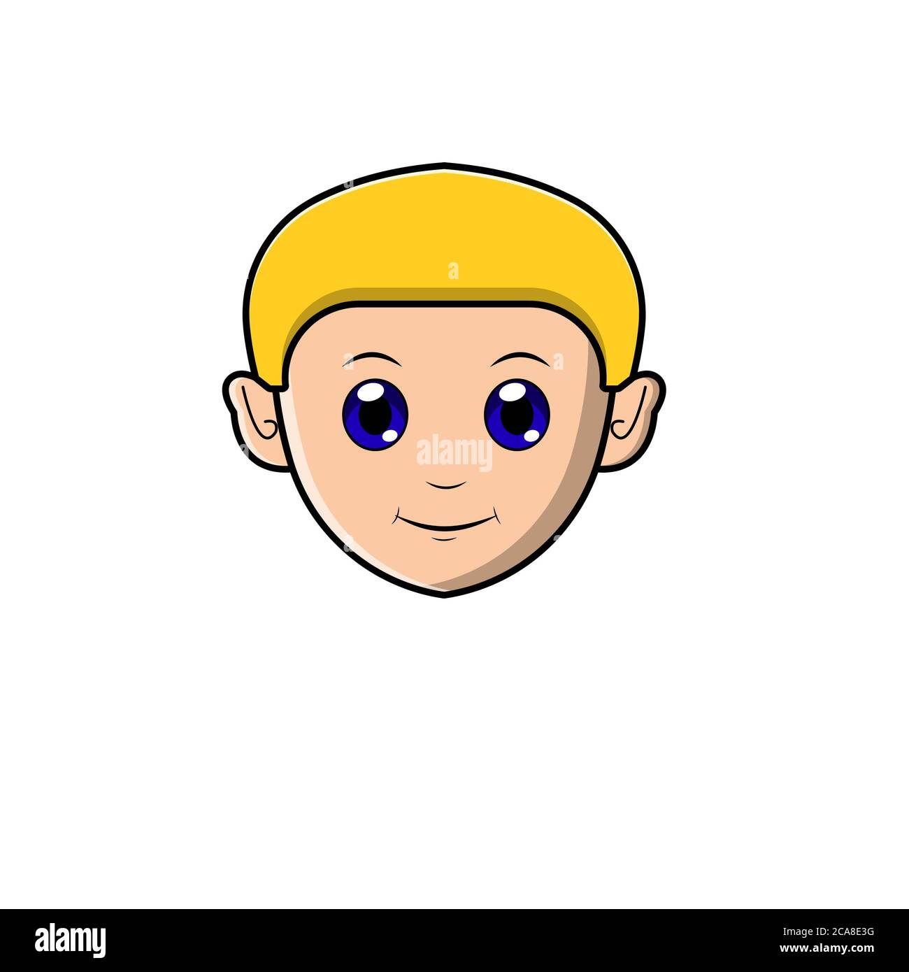 Cute head boy character. Vector cartoon illustration design. Isolated ...