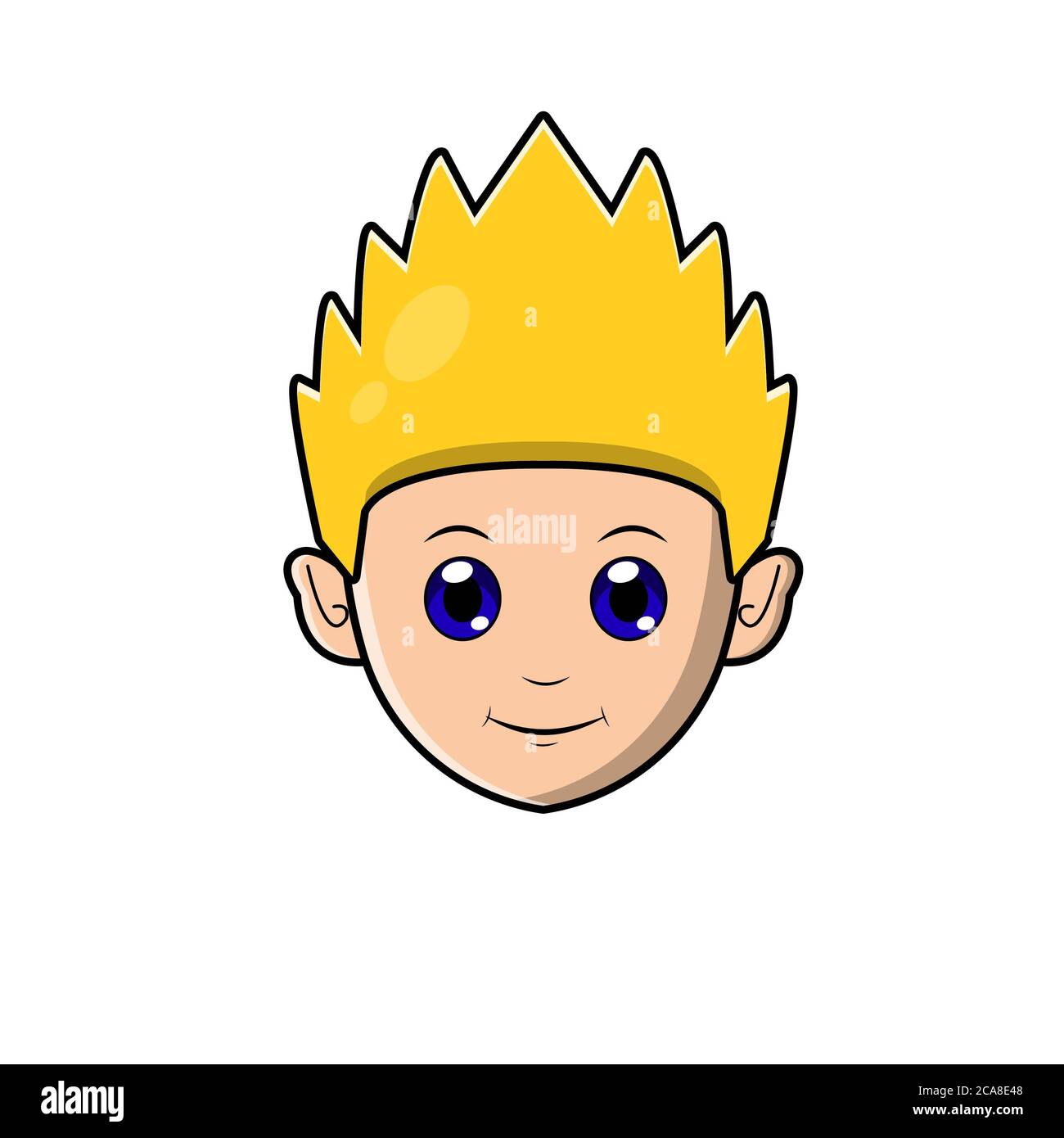Cute head boy character. Vector cartoon illustration design. Isolated ...