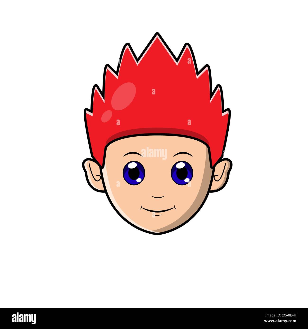 Cute head boy character. Vector cartoon illustration design. Isolated ...