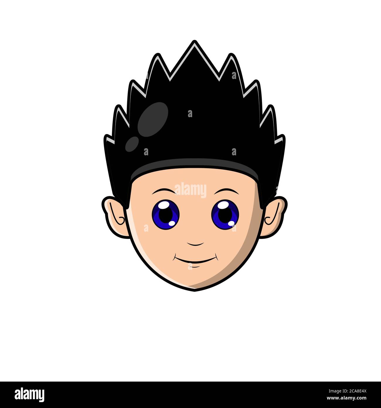 Cute head boy character. Vector cartoon illustration design. Isolated ...