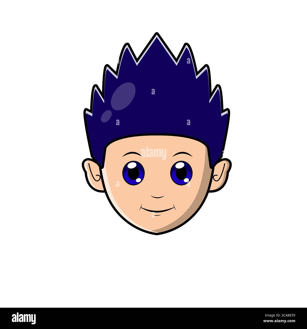 Cute head boy character. Vector cartoon illustration design. Isolated ...