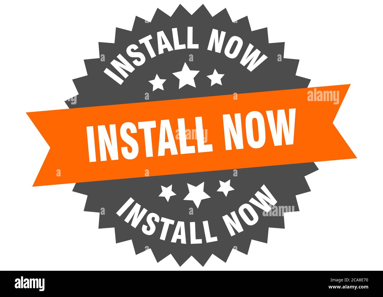 install now round isolated ribbon label. install now sign Stock Vector ...