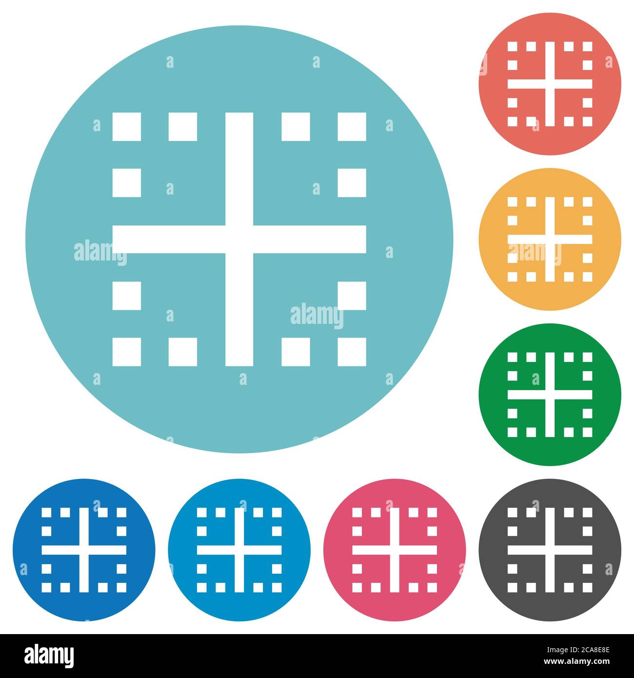 Inner borders flat white icons on round color backgrounds Stock Vector ...