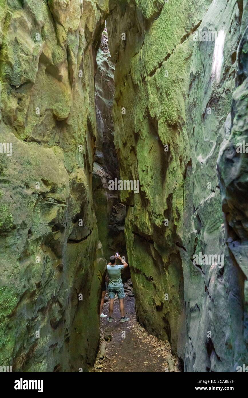 The Devil's Gorge, narrow, passable gorge of sandstone rocks, with ...