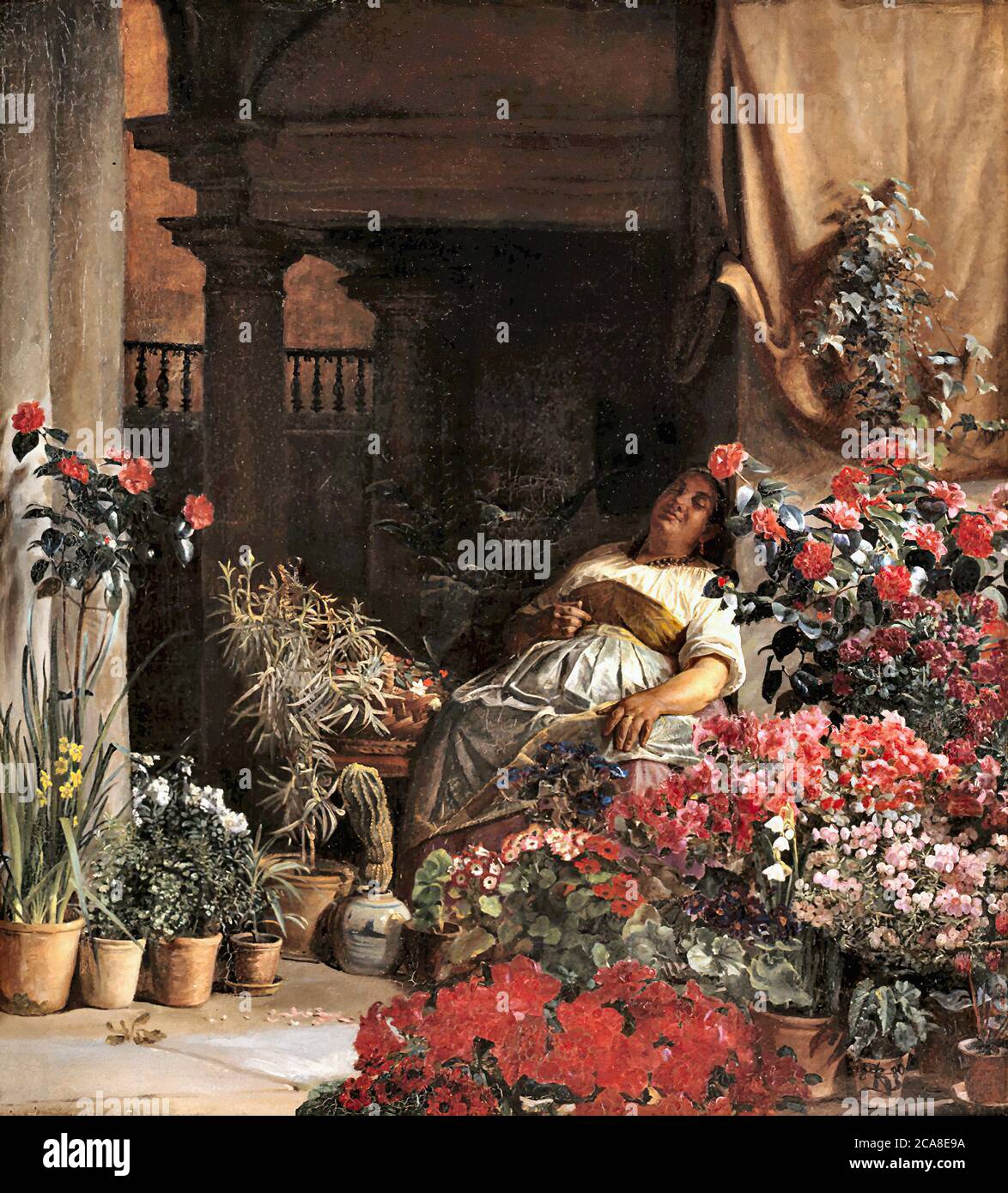 Zahrtmann Kristian - a Flower Seller from Florence - Danish School ...