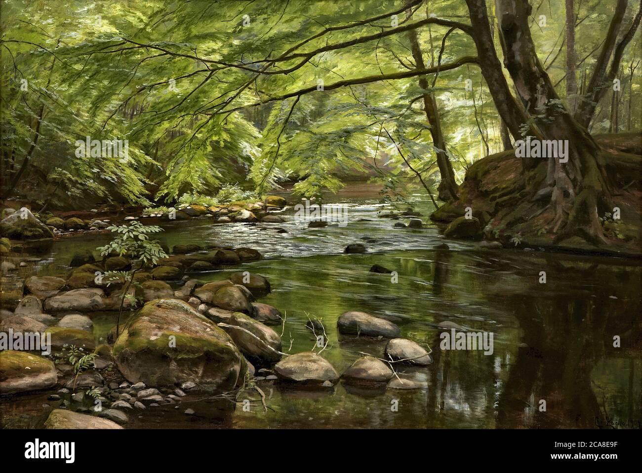 Zacho Christian Peter MÃ¸rch - Woodland Scene with Stream 2 - Danish ...