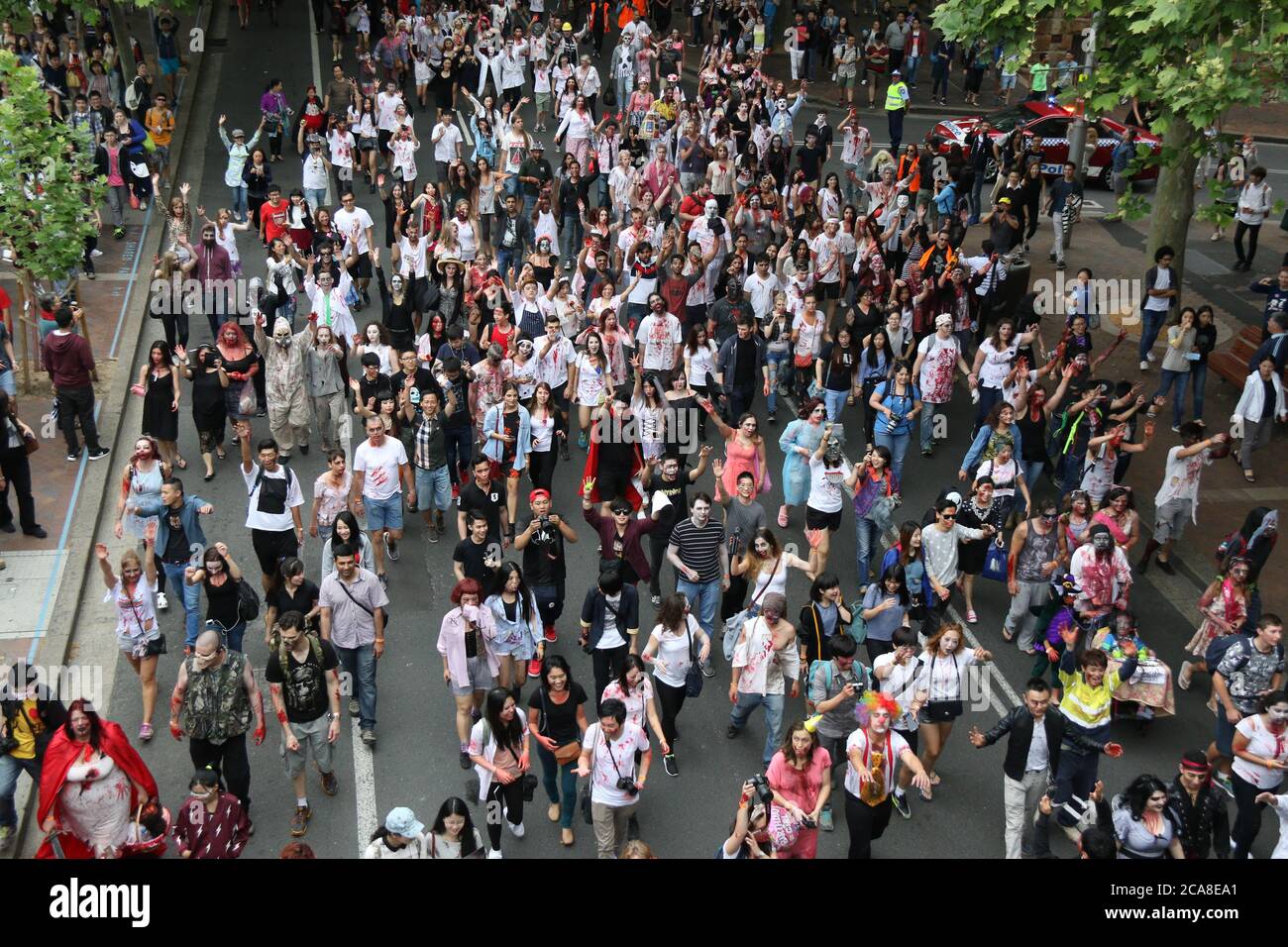 Thousands dressed as zombies for the annual Sydney Zombie Walk, which ...