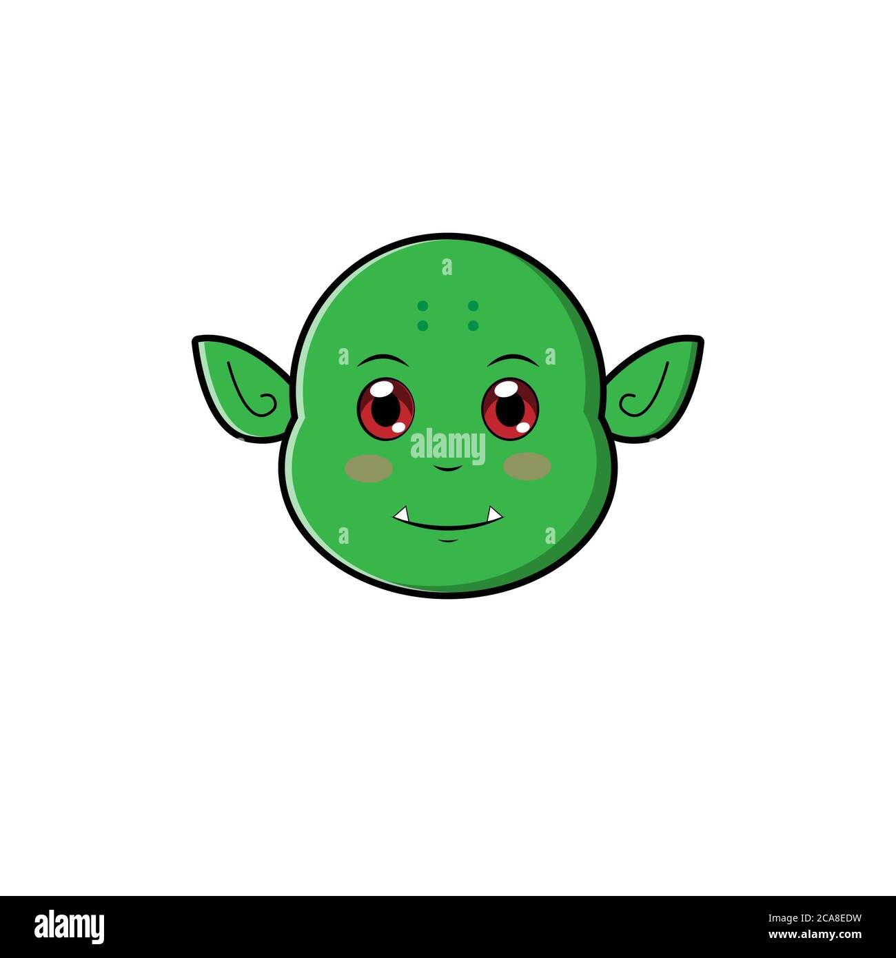 Cute Head Orc Character. Vector cartoon illustration design. Isolated ...