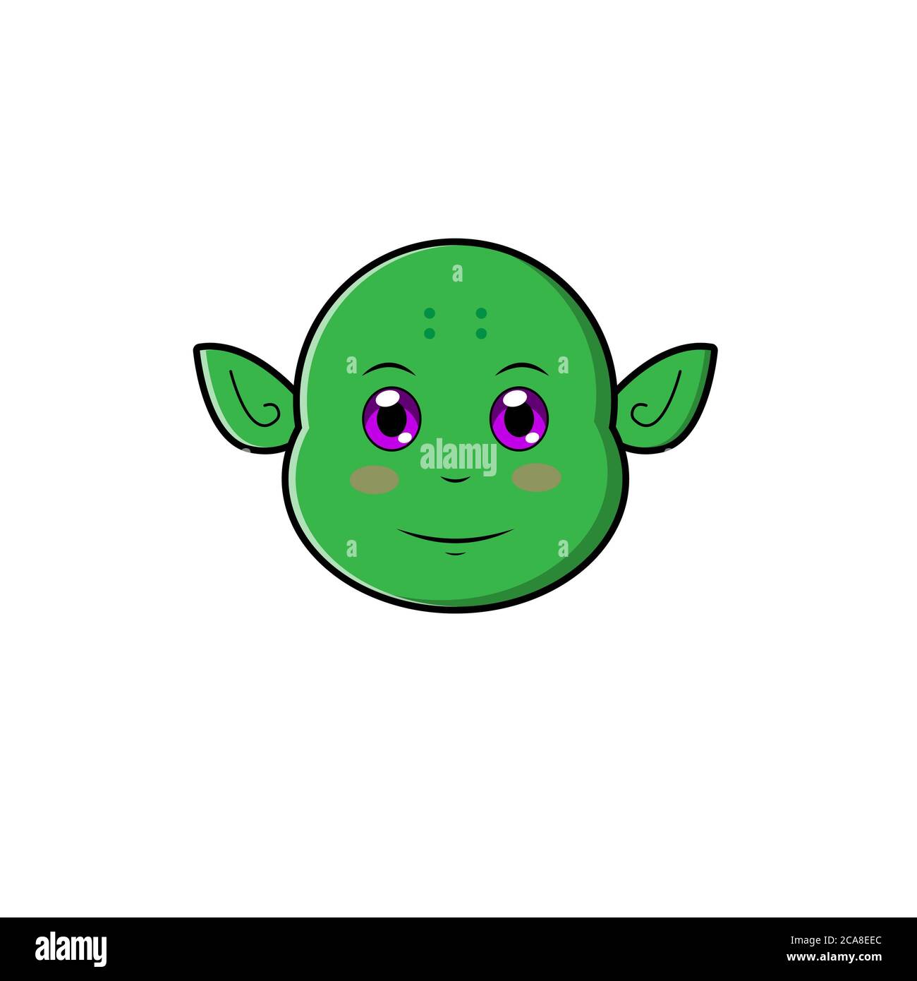 Cute Head Orc Character. Vector cartoon illustration design. Isolated ...