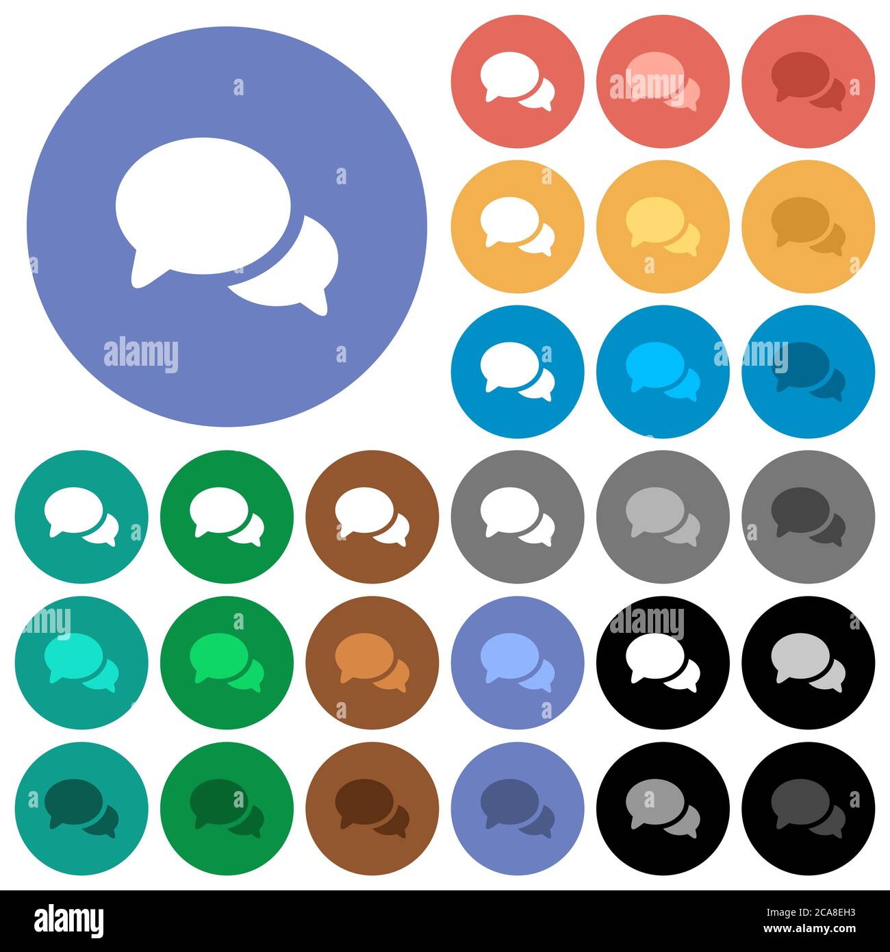 Discussion multi colored flat icons on round backgrounds. Included ...