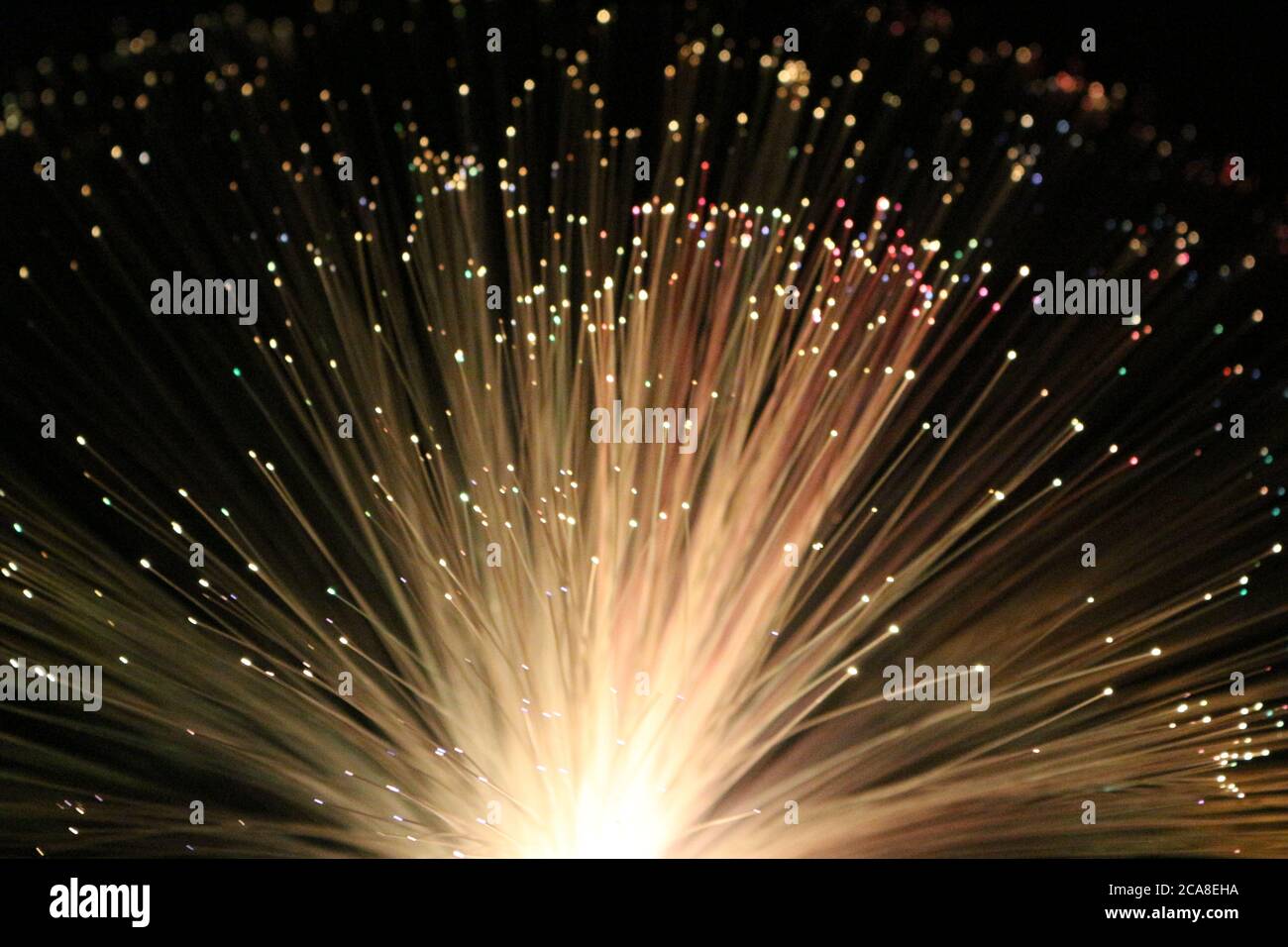 The fiber optic lamp produces suggestive lighting effects Stock Photo ...