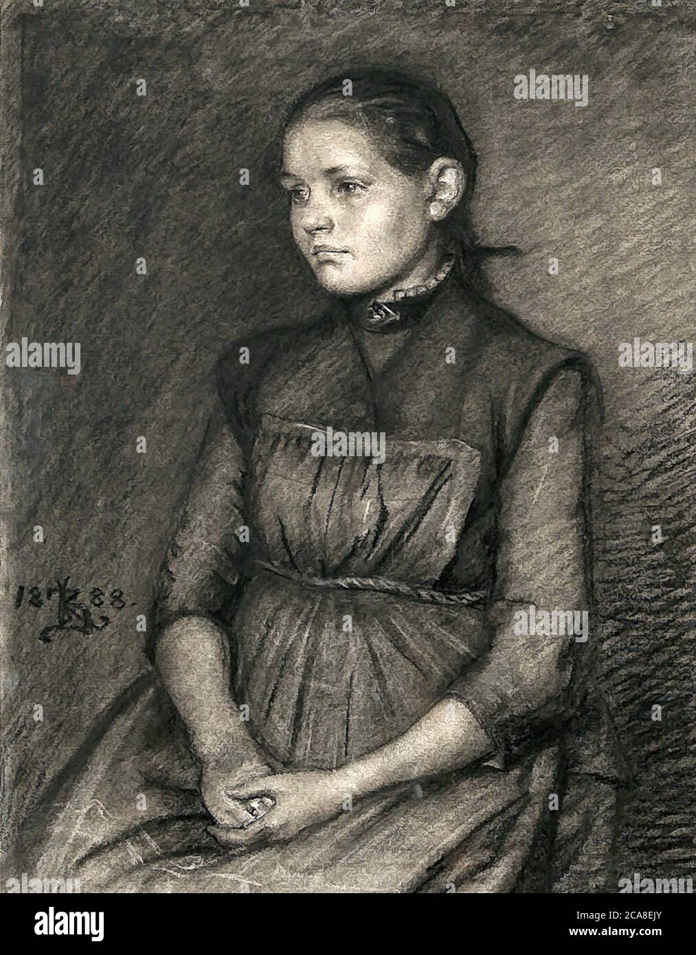 Zahrtmann Kristian - Little Girl from Bornholm Island - Danish School ...