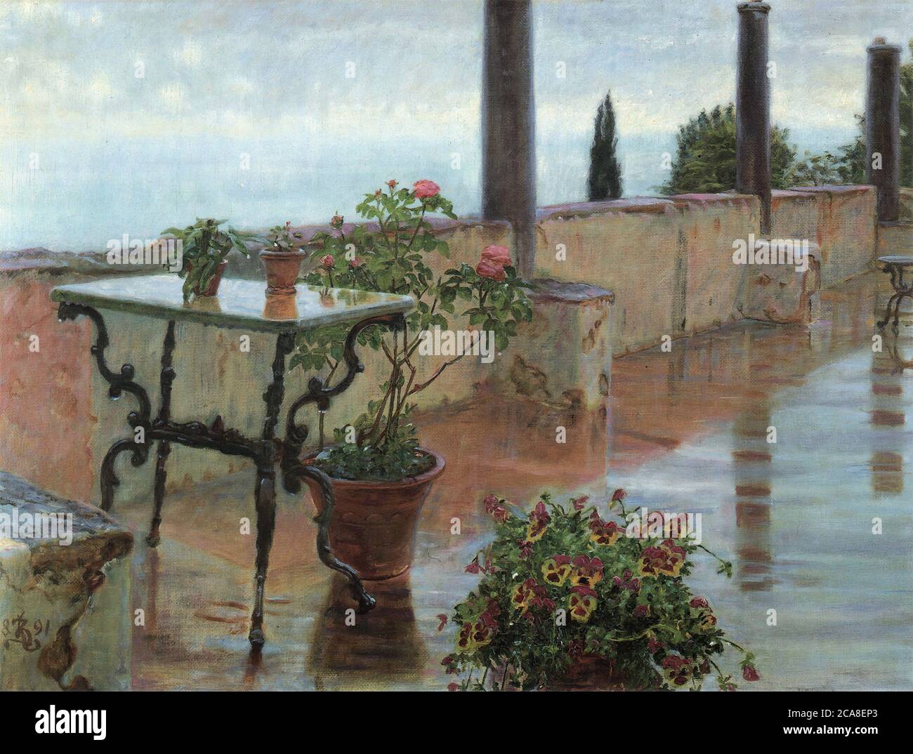 Zahrtmann Kristian - Rainy Weather Ravello - Danish School - 19th and ...