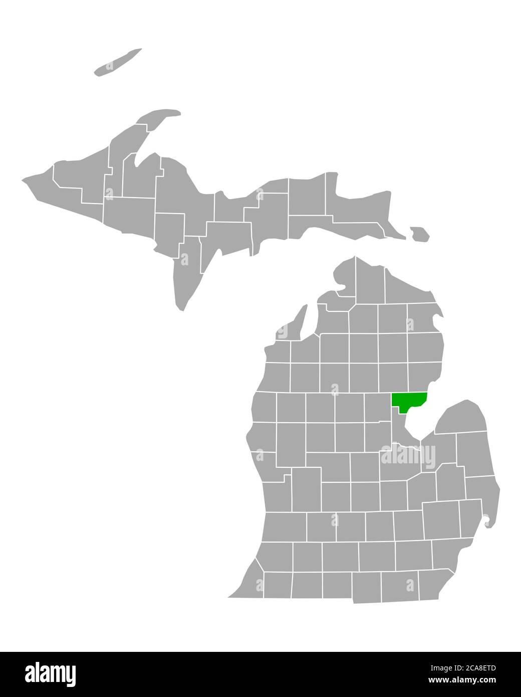 Map of Arenac in Michigan Stock Photo - Alamy