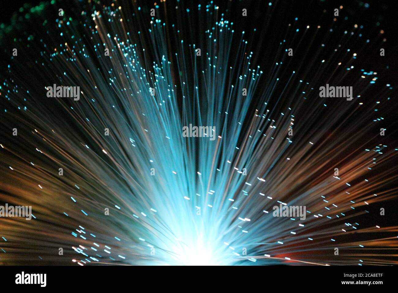 The fiber optic lamp produces suggestive lighting effects Stock Photo ...