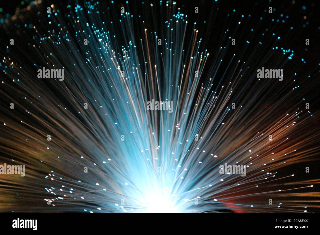 The fiber optic lamp produces suggestive lighting effects Stock Photo ...