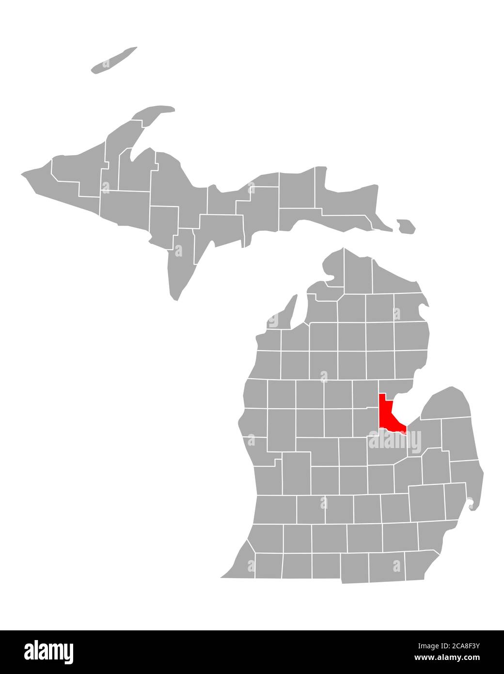 Map of Bay in Michigan Stock Photo - Alamy