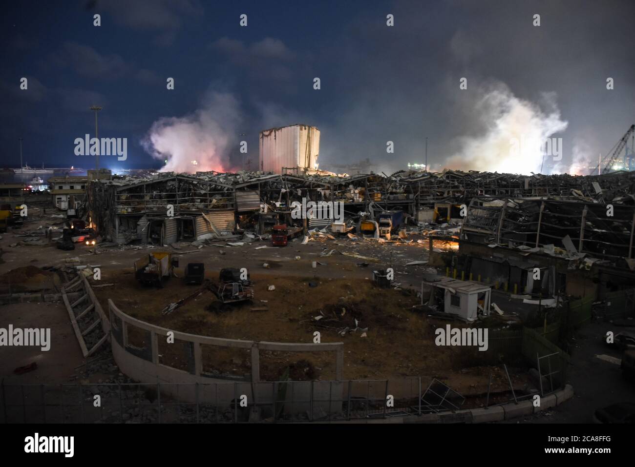 Beirut, Lebanon. 4th Aug, 2020. The capital's port area following a ...