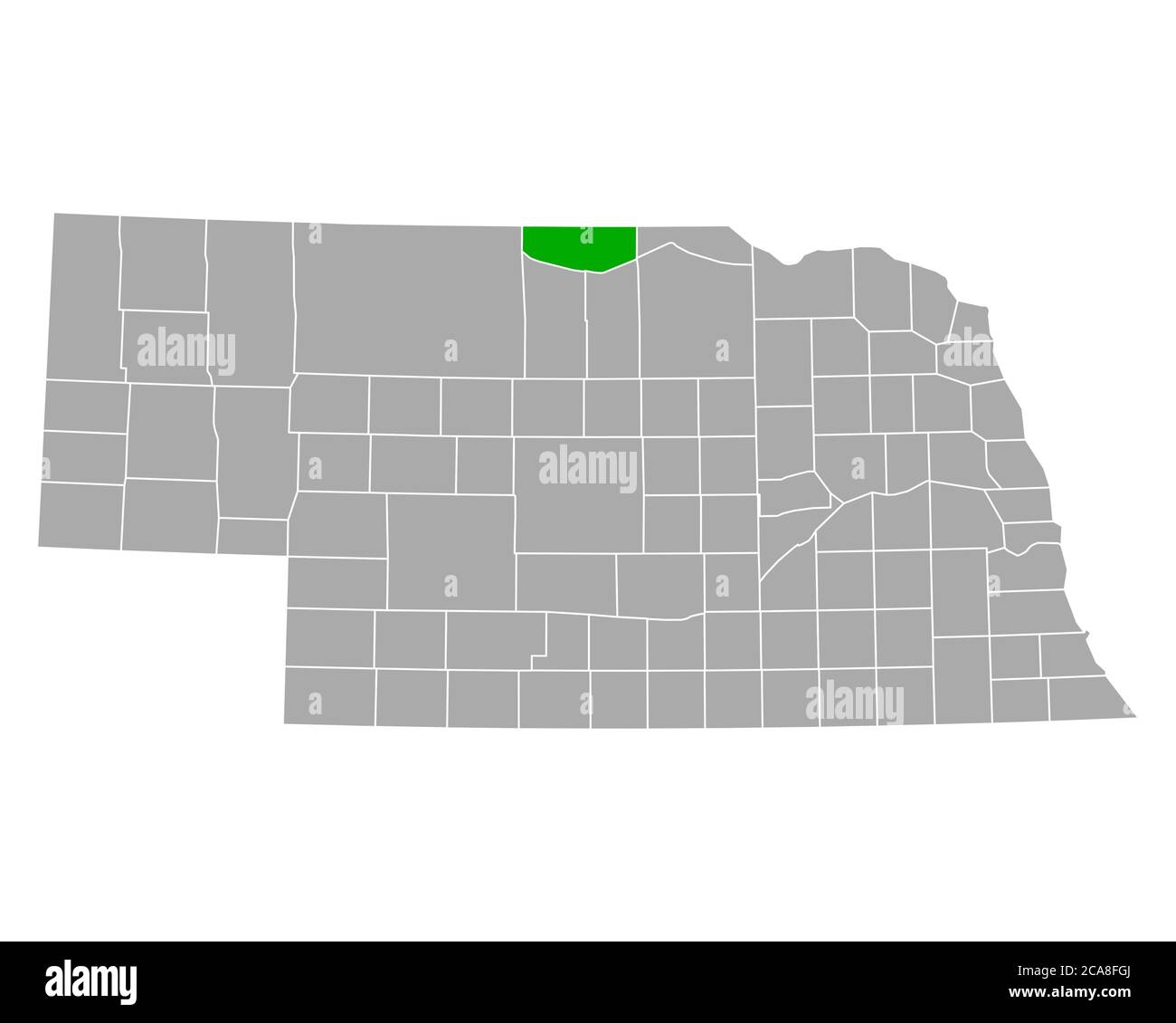 Map of Keya Paha in Nebraska Stock Photo - Alamy