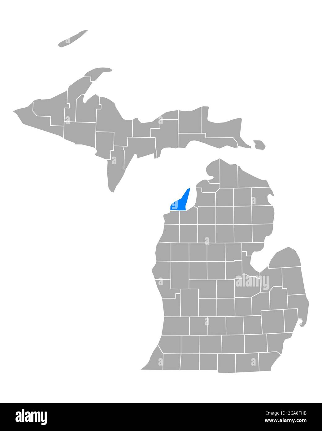 Map of Leelanau in Michigan Stock Photo - Alamy