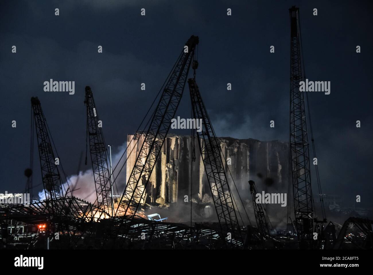 Beirut, Lebanon. 4th Aug, 2020. The capital's port area following a ...