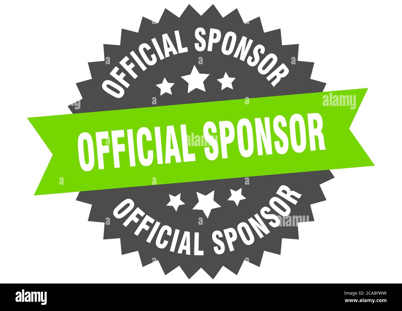 official sponsor round isolated ribbon label. official sponsor sign ...