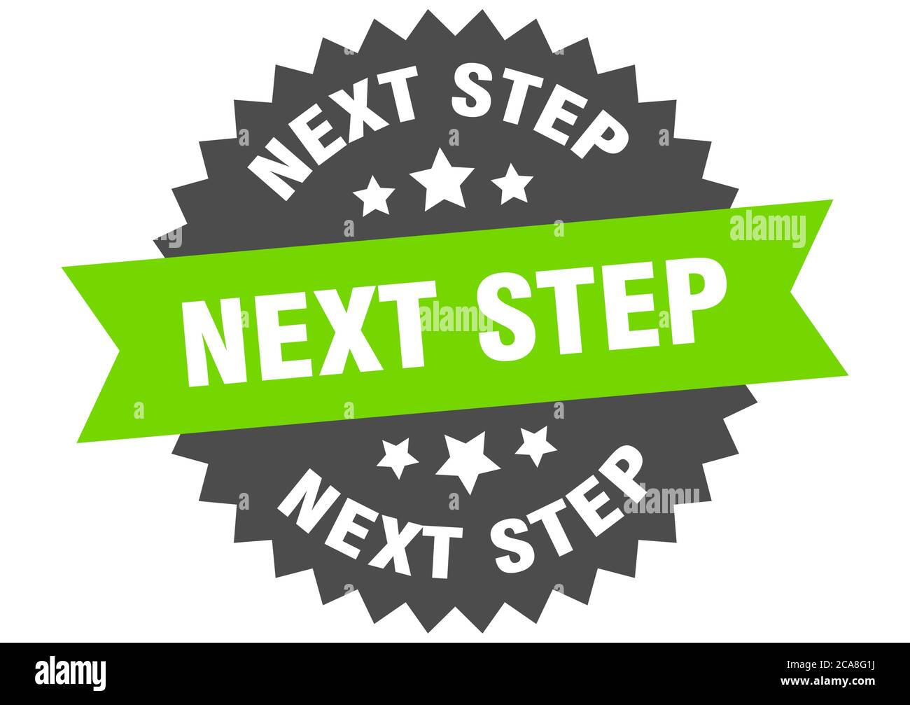 next step round isolated ribbon label. next step sign Stock Vector ...