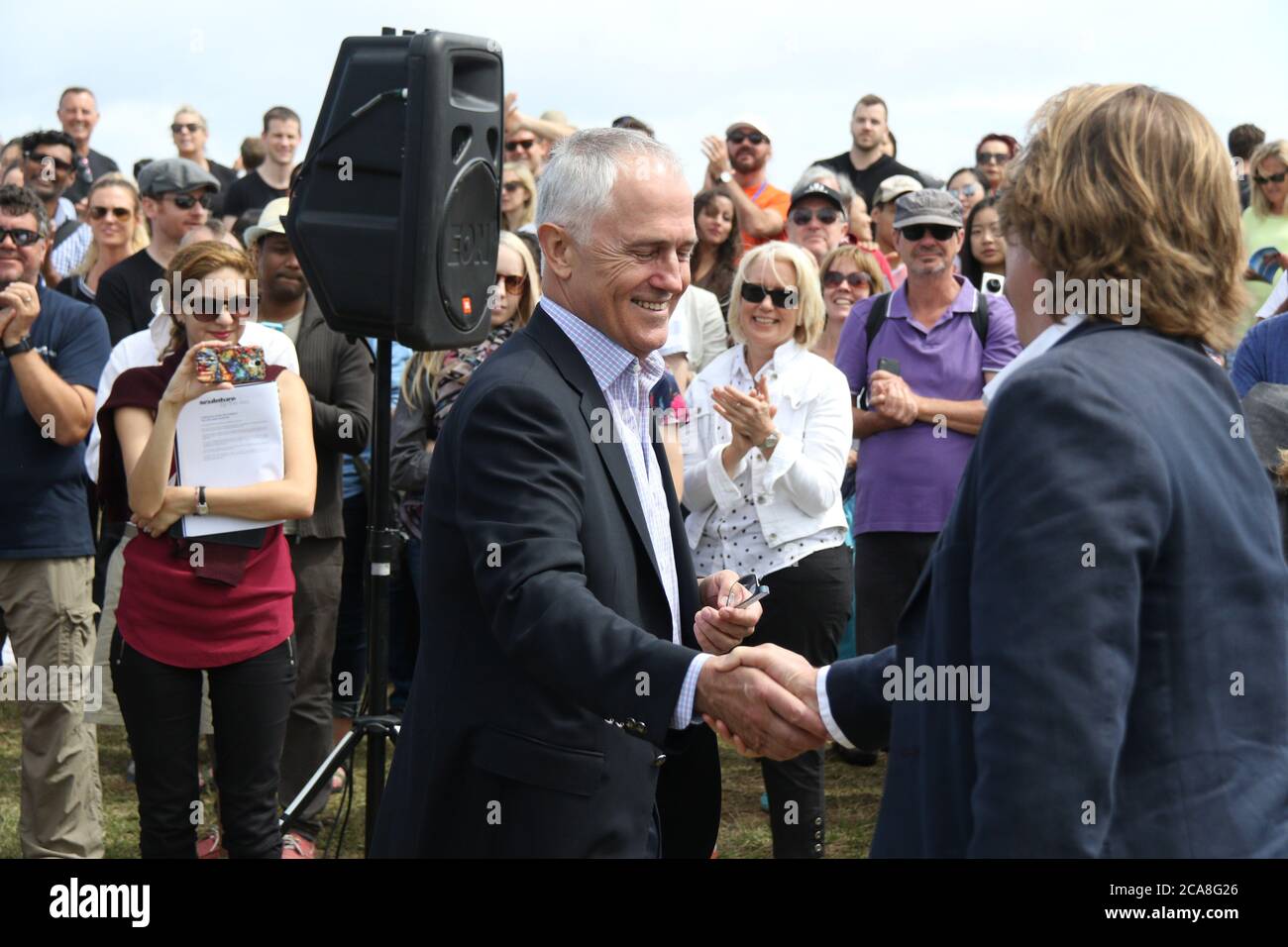 Founding Director David Handley shakes hands with Australian Prime ...
