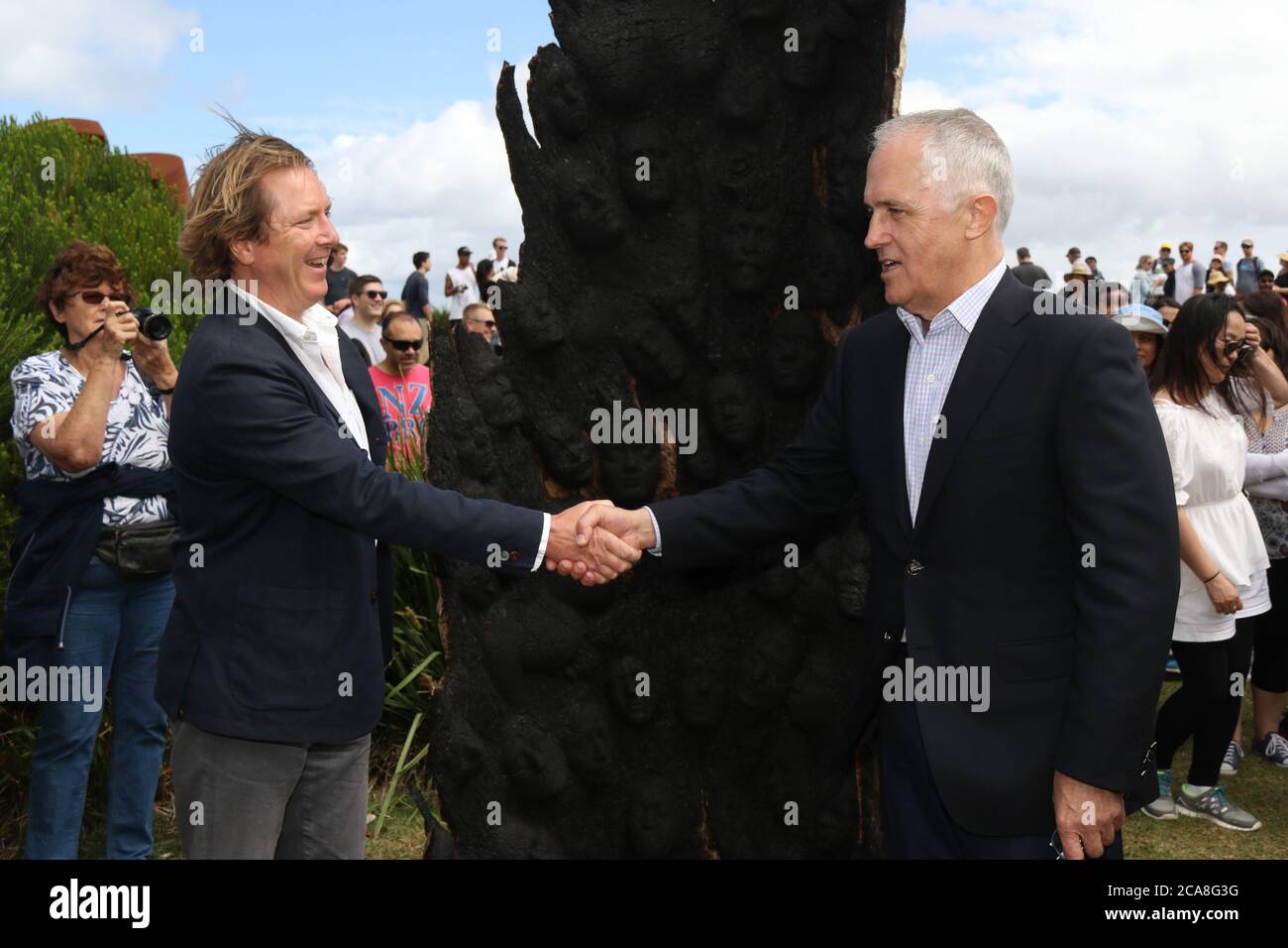 Australian Prime Minister, Malcolm Turnbull shakes hands with Founding ...