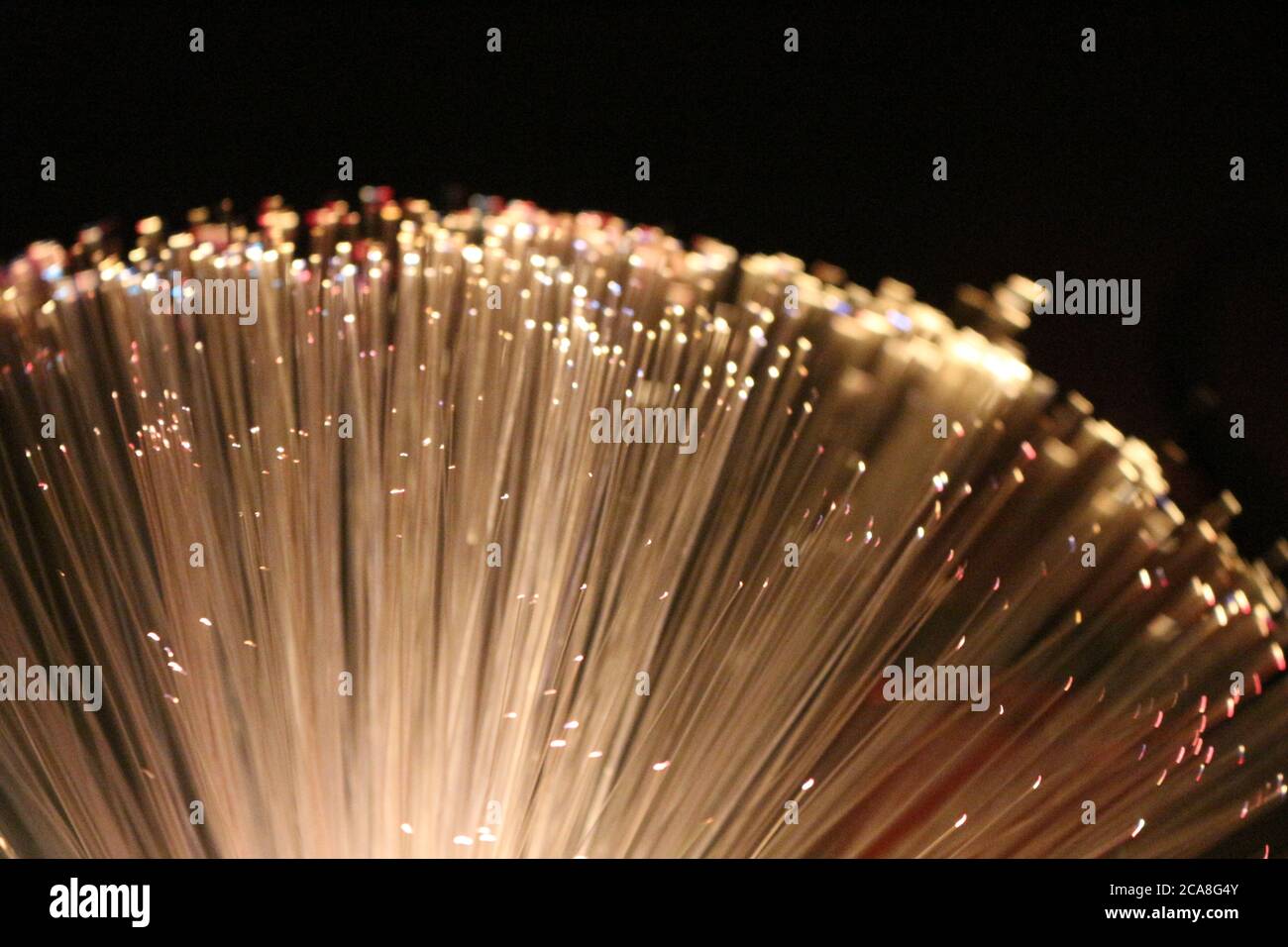 The fiber optic lamp produces suggestive lighting effects Stock Photo ...
