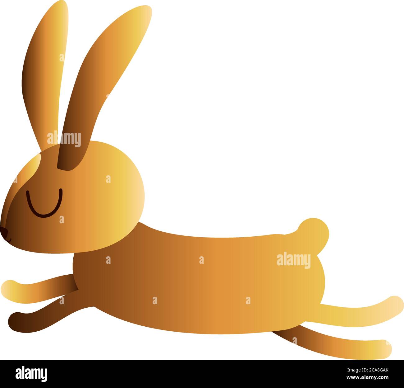 Cute gold rabbit cartoon jumping design, Animal zoo life nature and ...