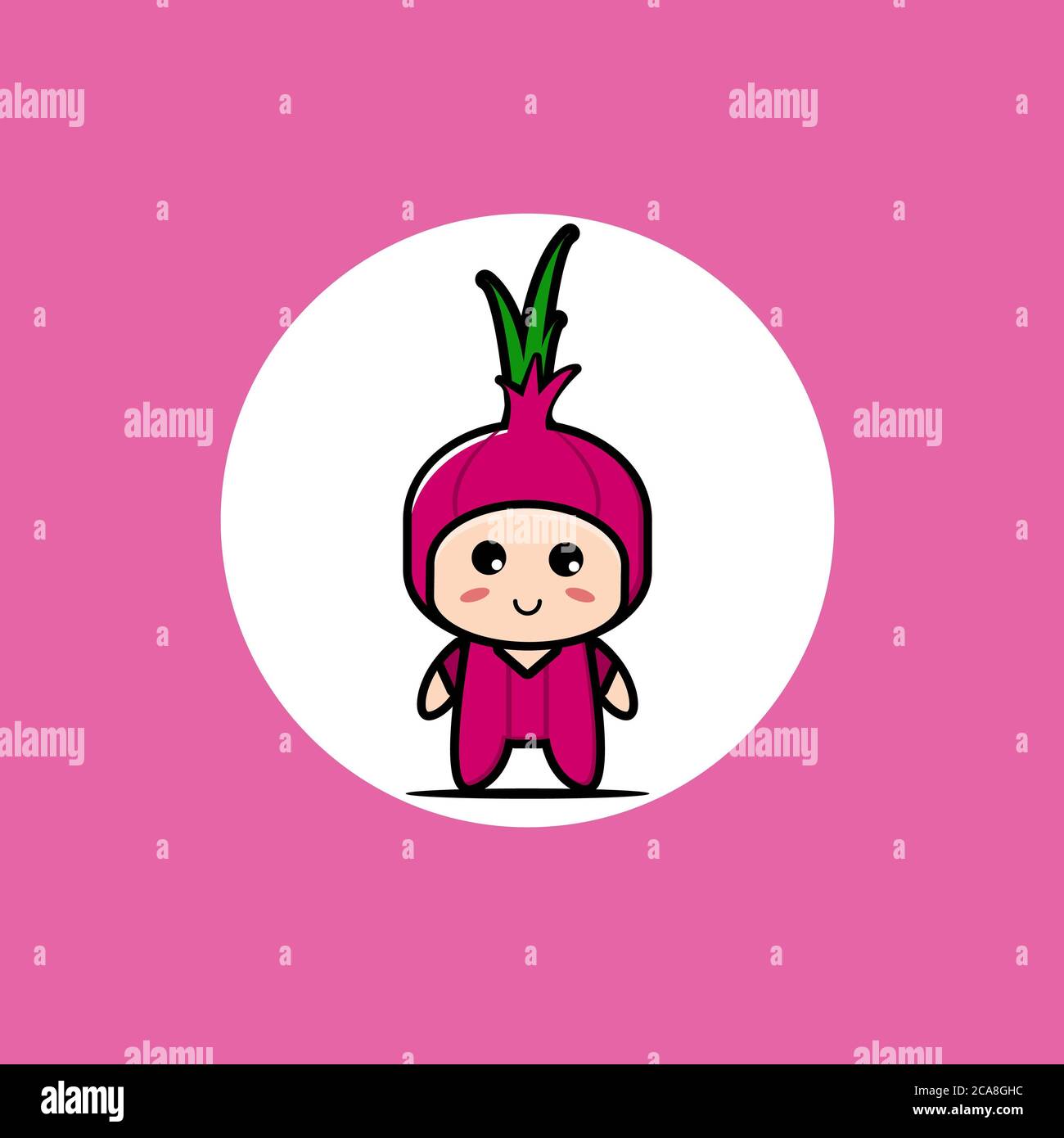 Cute shallot vegetable mascot collection. Vector cartoon illustration ...