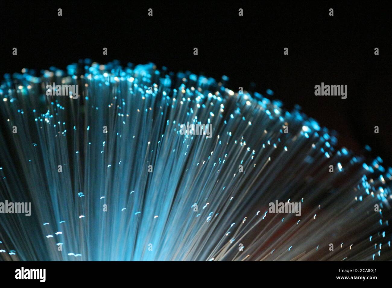 The fiber optic lamp produces suggestive lighting effects Stock Photo ...