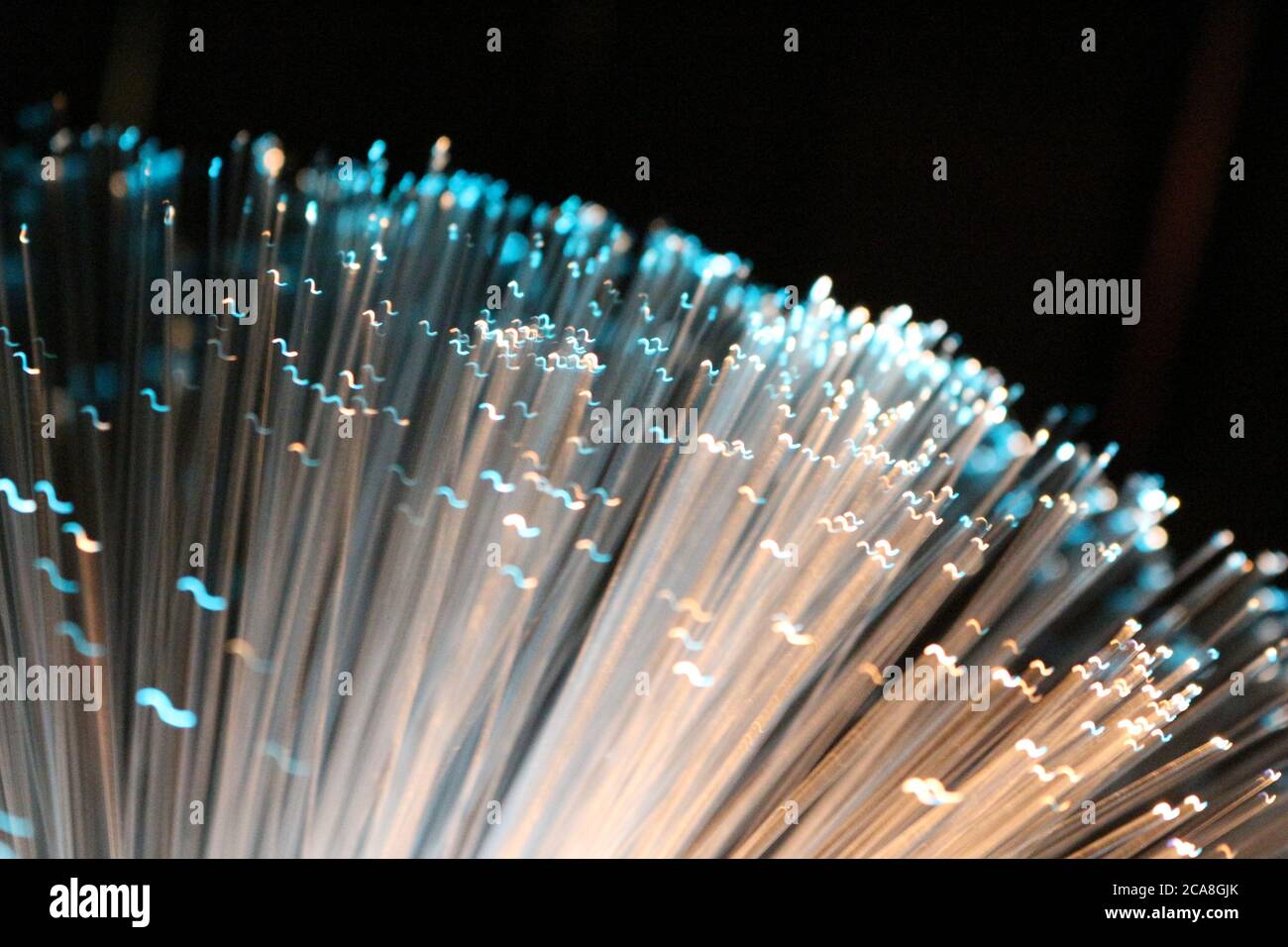 The fiber optic lamp produces suggestive lighting effects Stock Photo ...