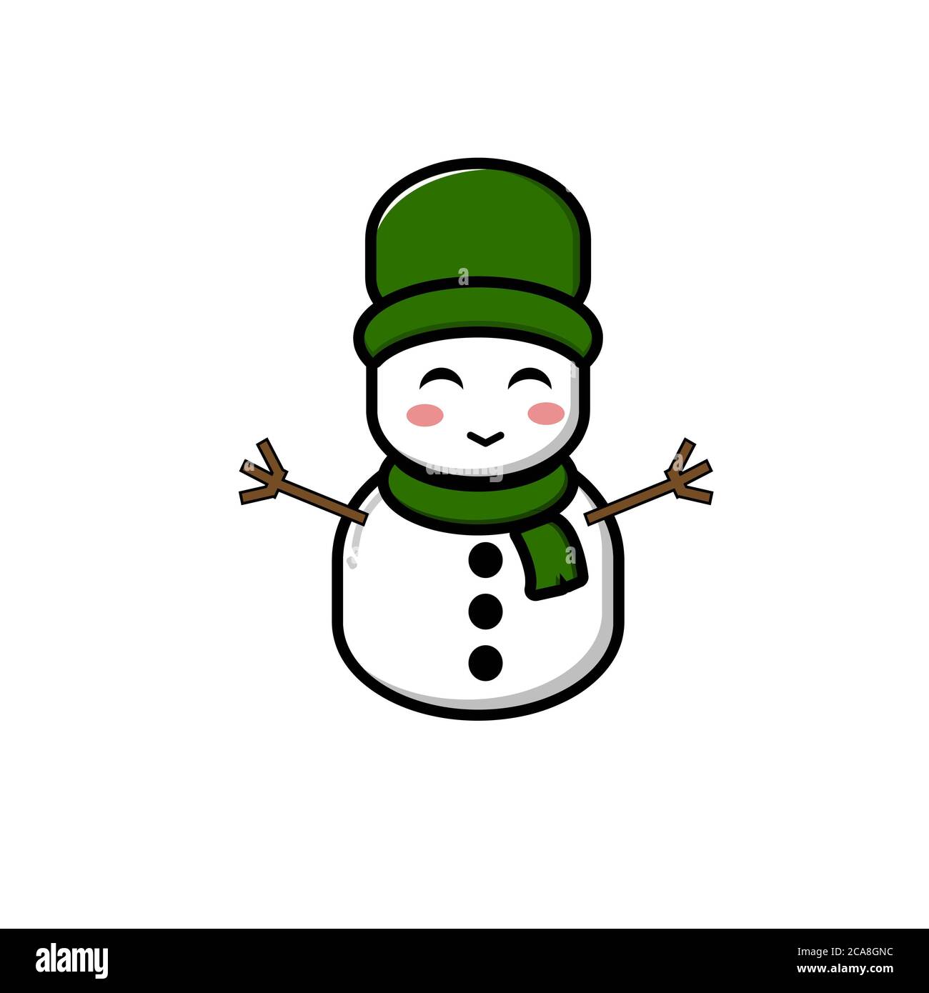 Snowman vector cartoon Cut Out Stock Images & Pictures - Alamy