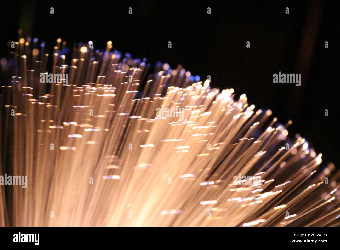 The fiber optic lamp produces suggestive lighting effects Stock Photo ...