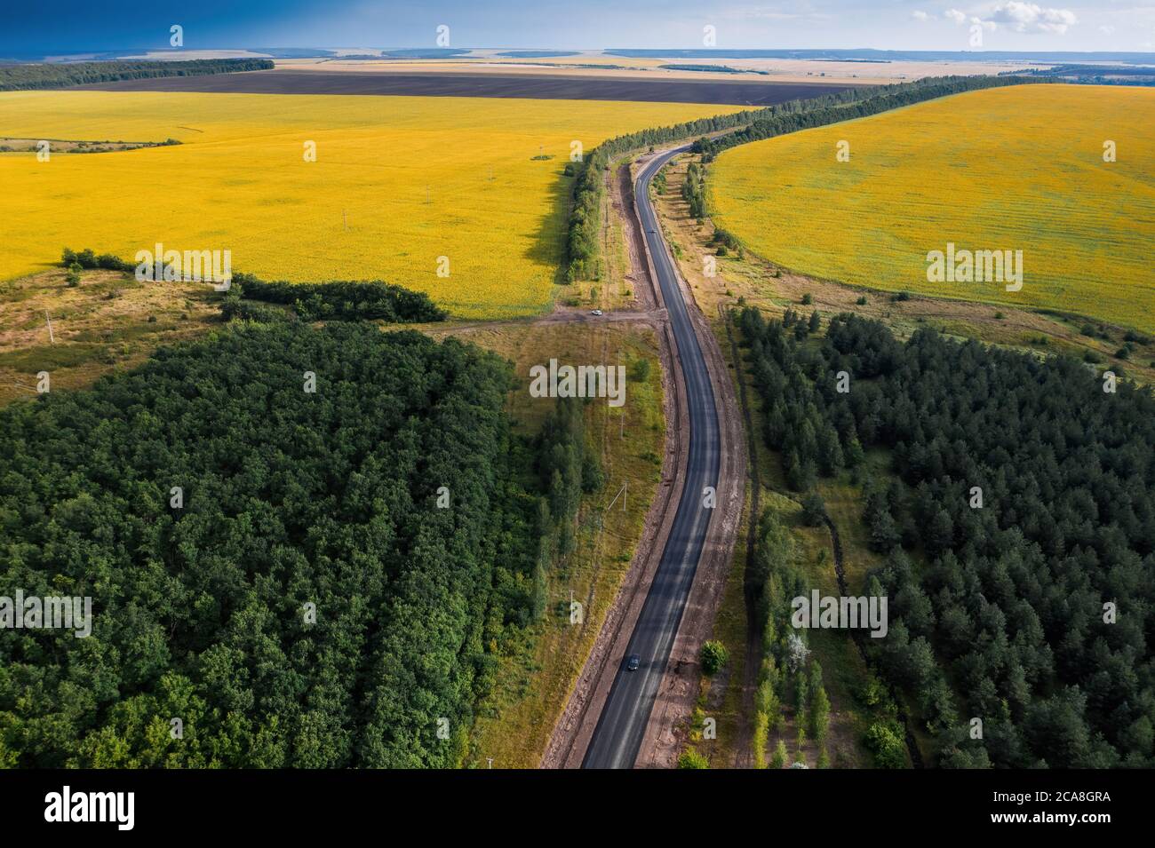 Aerial drone view road among hi-res stock photography and images - Alamy