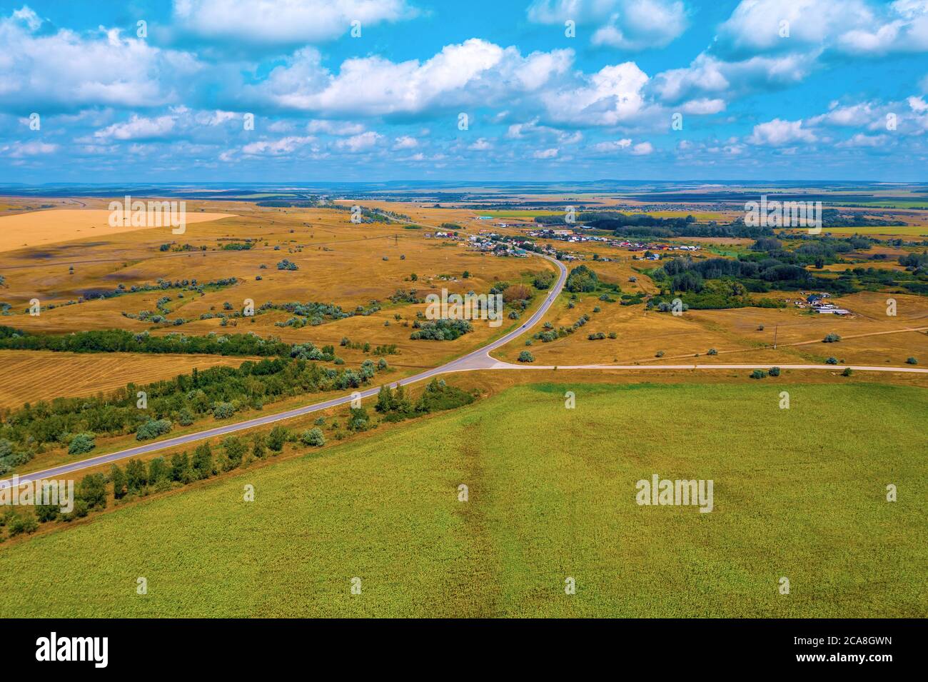 Aerial view field road among hi-res stock photography and images - Alamy