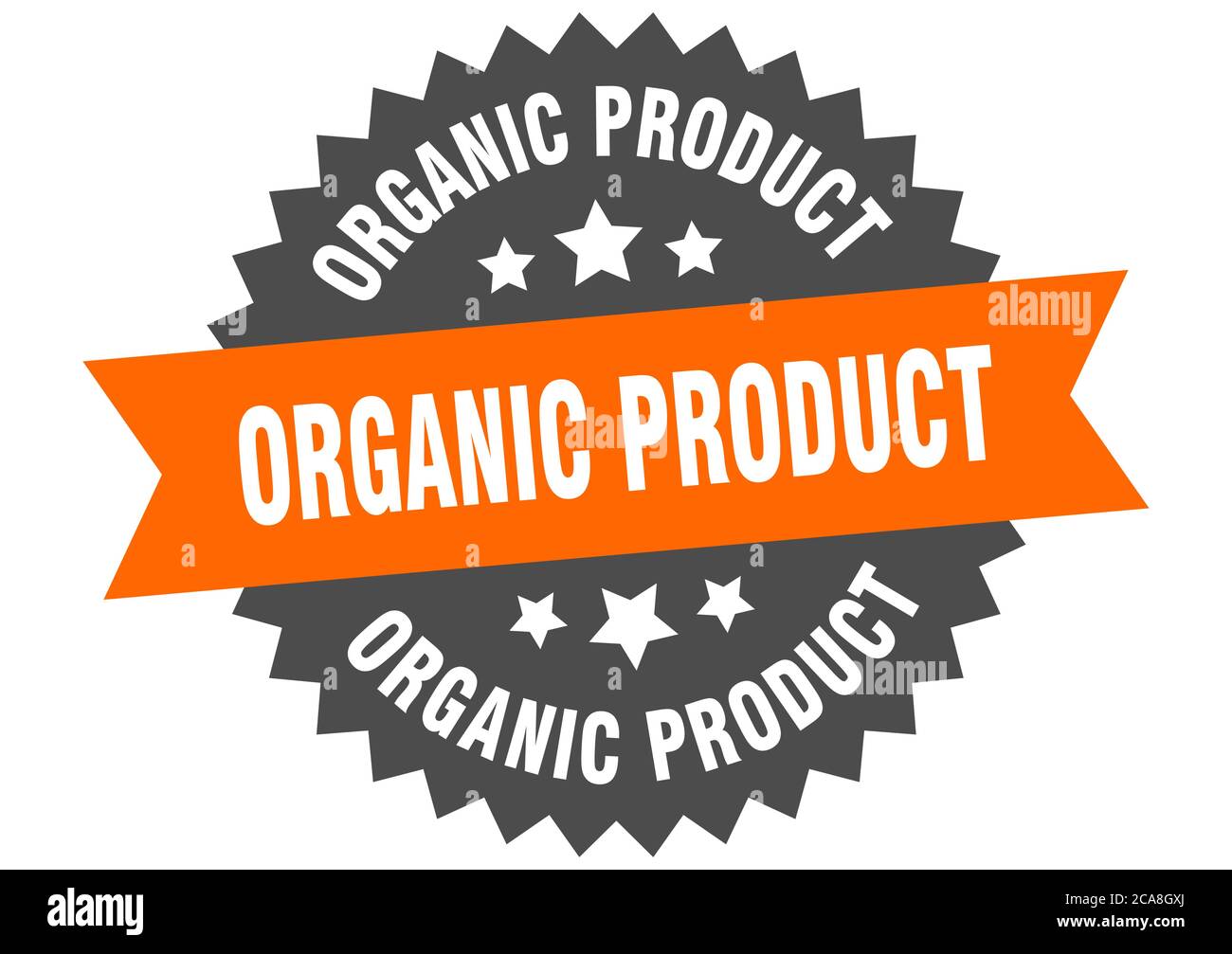 organic product round isolated ribbon label. organic product sign Stock ...