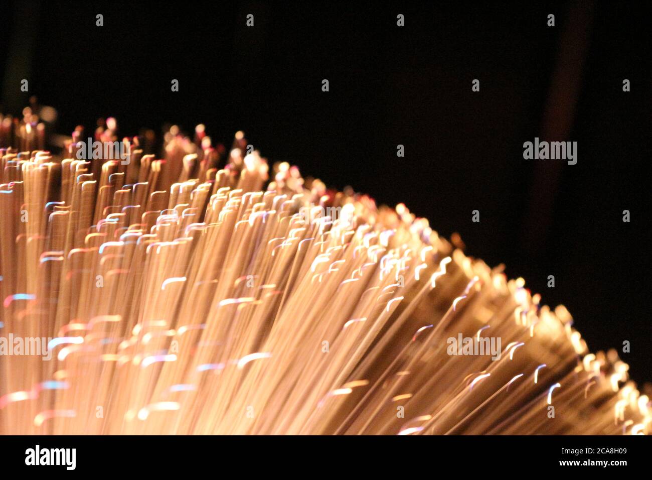 The fiber optic lamp produces suggestive lighting effects Stock Photo ...