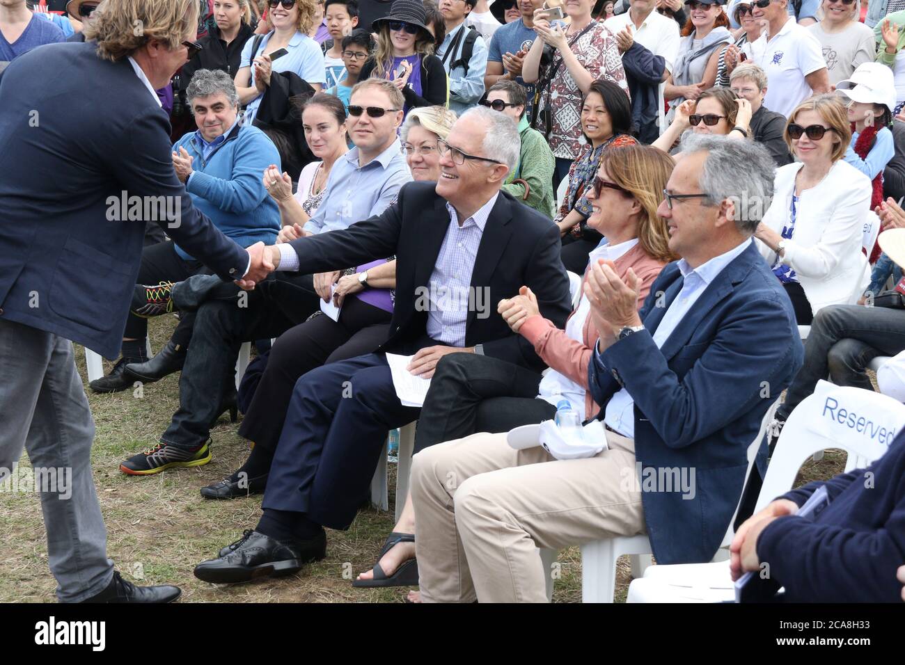 Founding Director David Handley shakes hands with Australian Prime ...