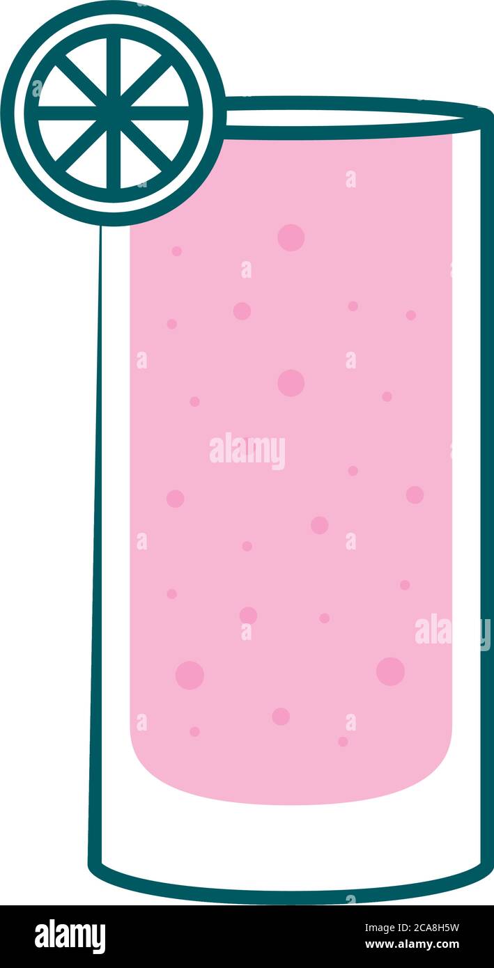 highball cocktail glass cup with lemon line and fill style icon design, Alcohol drink bar and ...