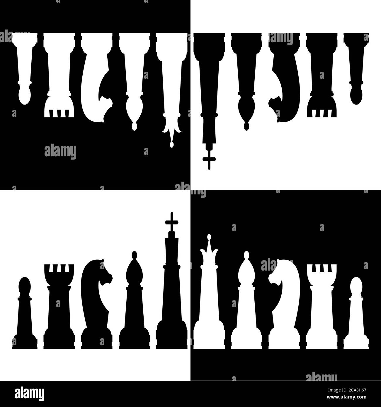 Flat chess vector collection Stock Photo - Alamy