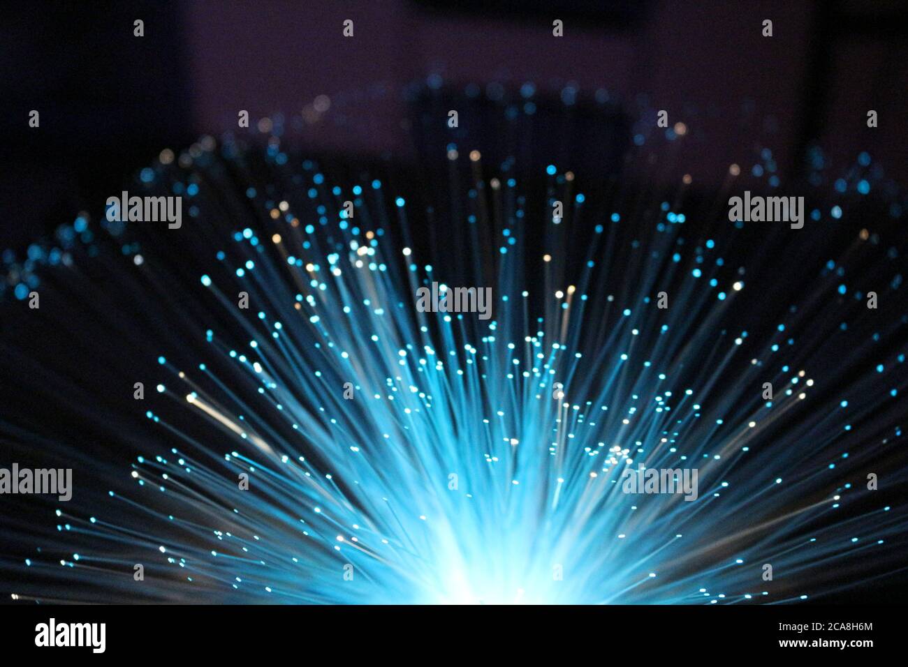 The fiber optic lamp produces suggestive lighting effects Stock Photo ...