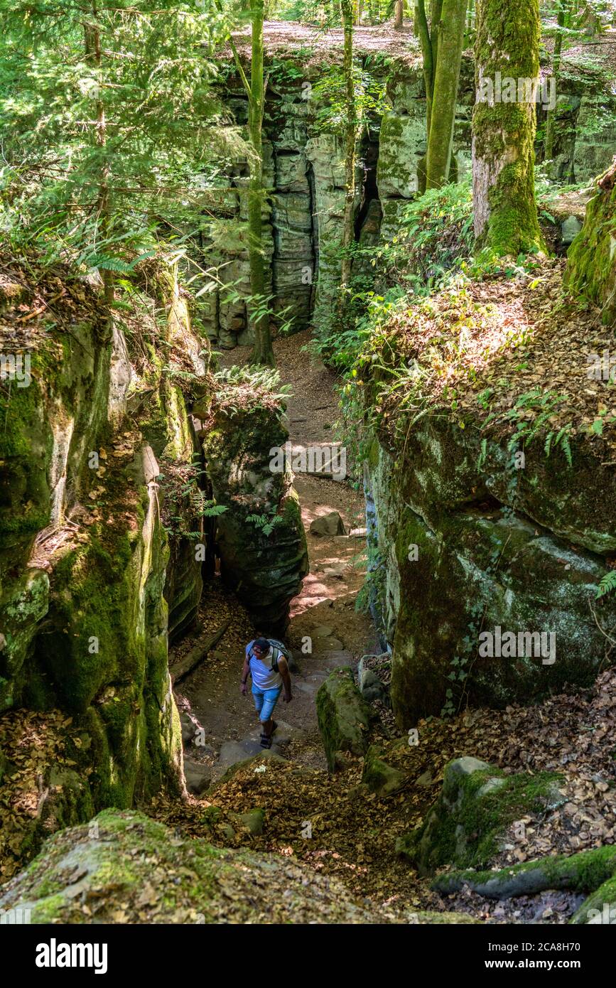 The Devil's Gorge, narrow, passable gorge of sandstone rocks, with ...