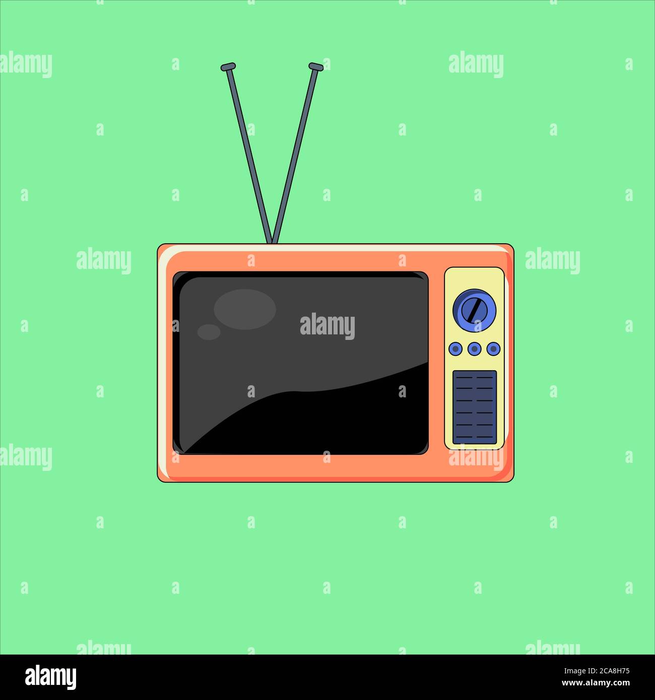 Cute Flat Television collection. Vector design illustration Stock Photo ...