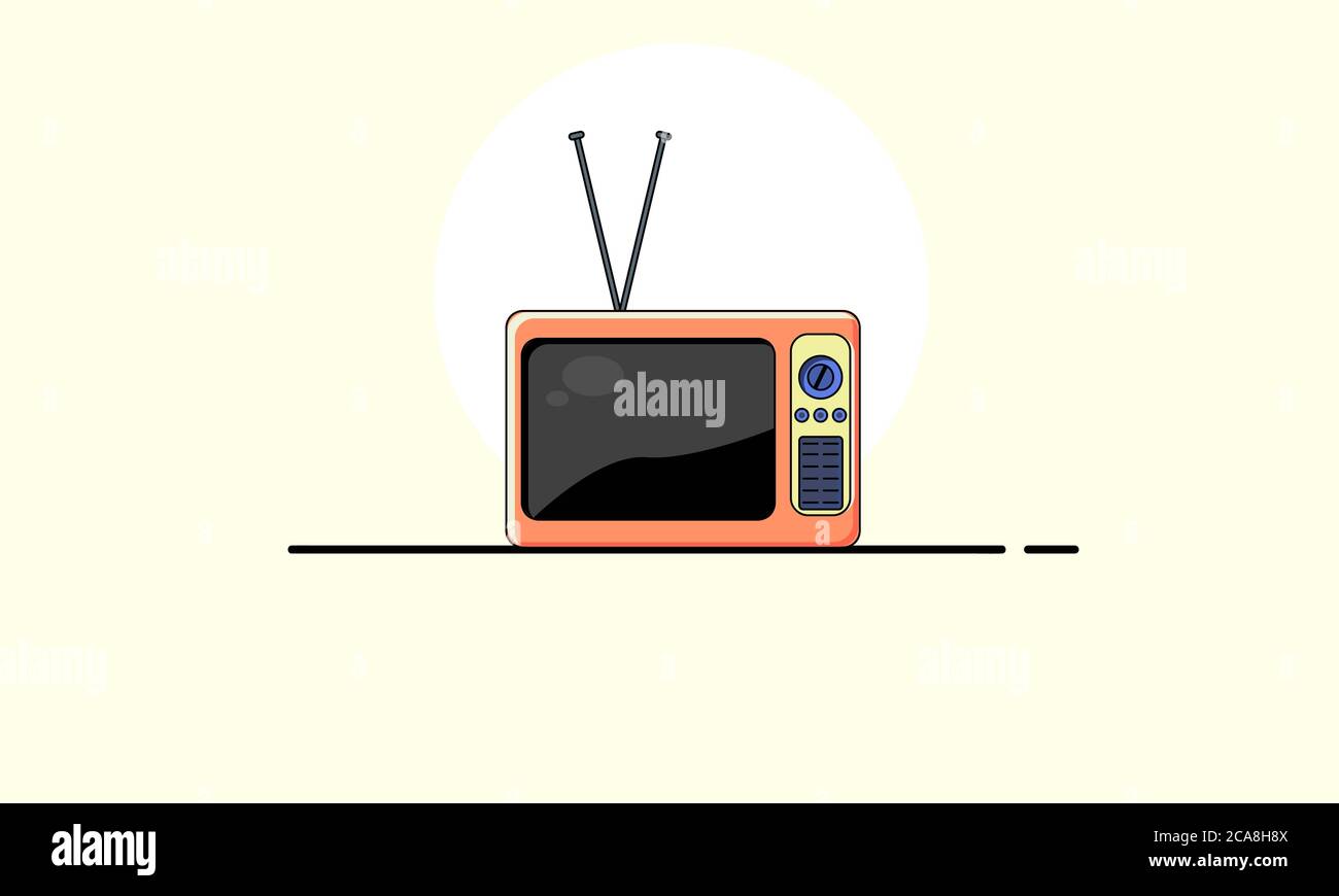 Cute Television Flat Design. Vector illustration design. Isolated on ...